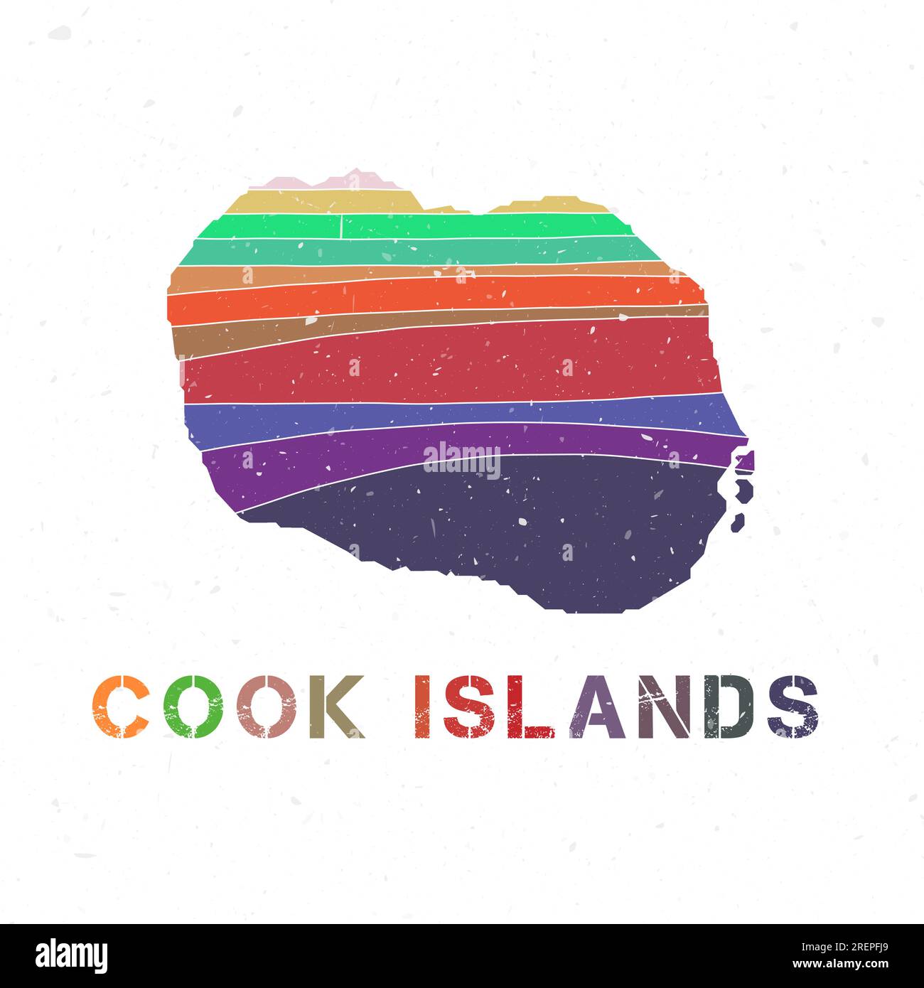 Cook Islands map design. Shape of the island with beautiful geometric ...