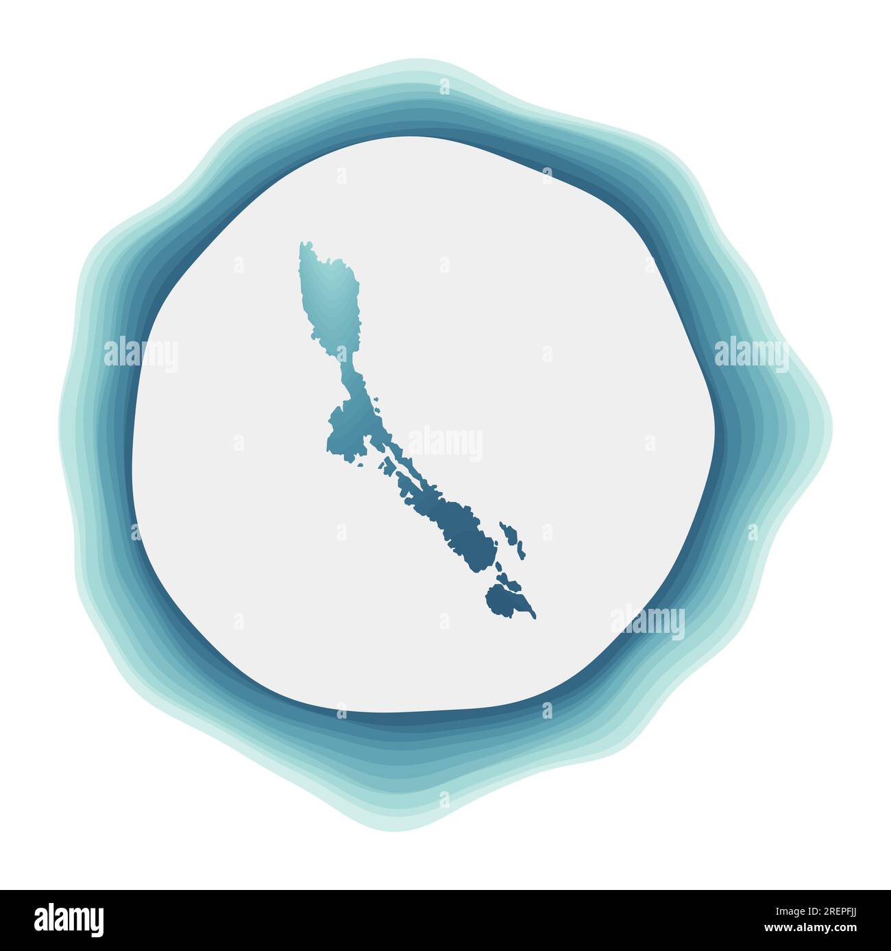 Losinj logo. Badge of the island. Layered circular sign around Losinj ...