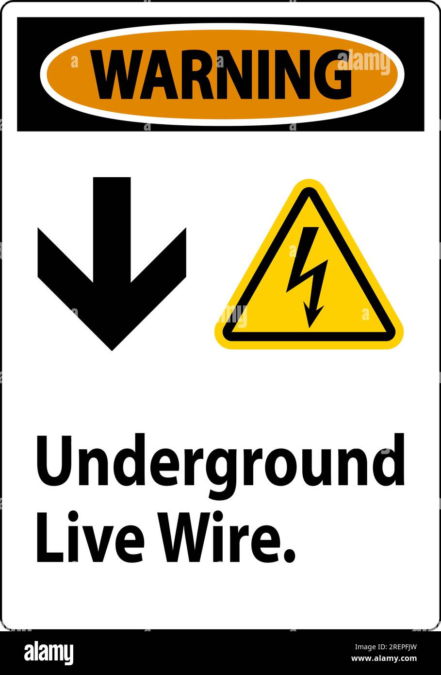 Underground cable warning sign Stock Vector Images - Alamy