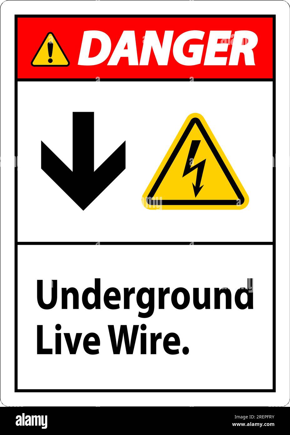 Danger Sign, Underground Live Wire Stock Vector Image & Art - Alamy