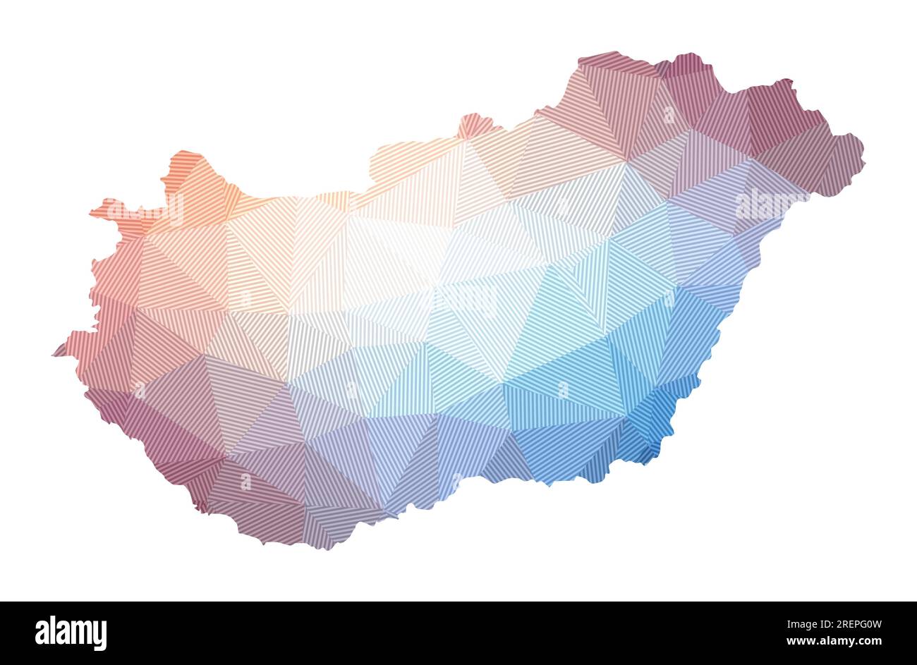 Map of Hungary. Low poly illustration of the country. Geometric design ...