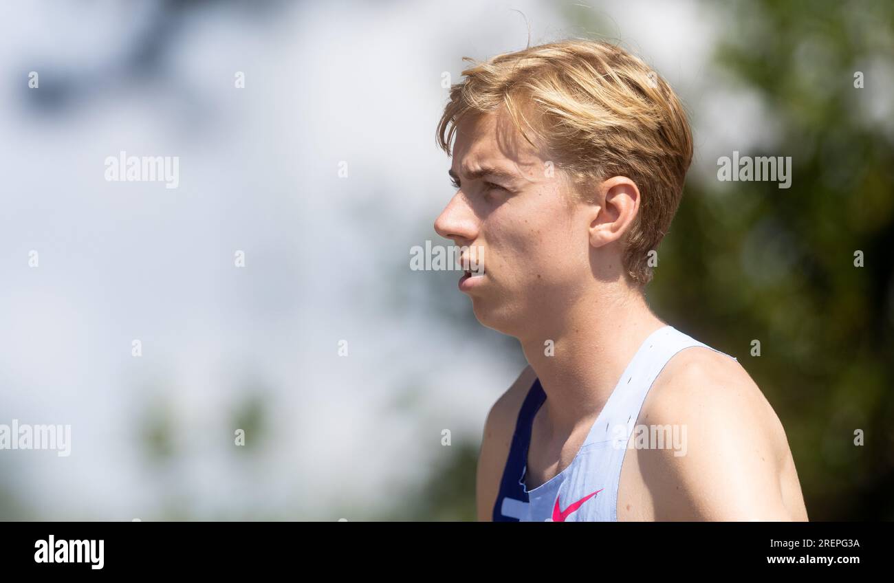 BREDA - Niels Laros during the 800 meters final on the second day of ...