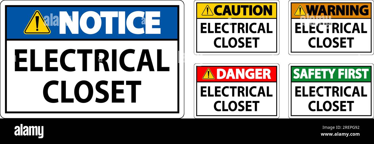 Danger Sign, Electrical Closet Sign Stock Vector Image & Art - Alamy