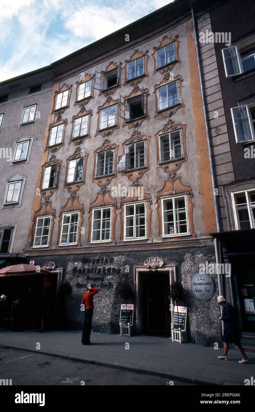 Composer Wolfgang Amadeus Mozart´s birthplace in Salzburg, Austria ...