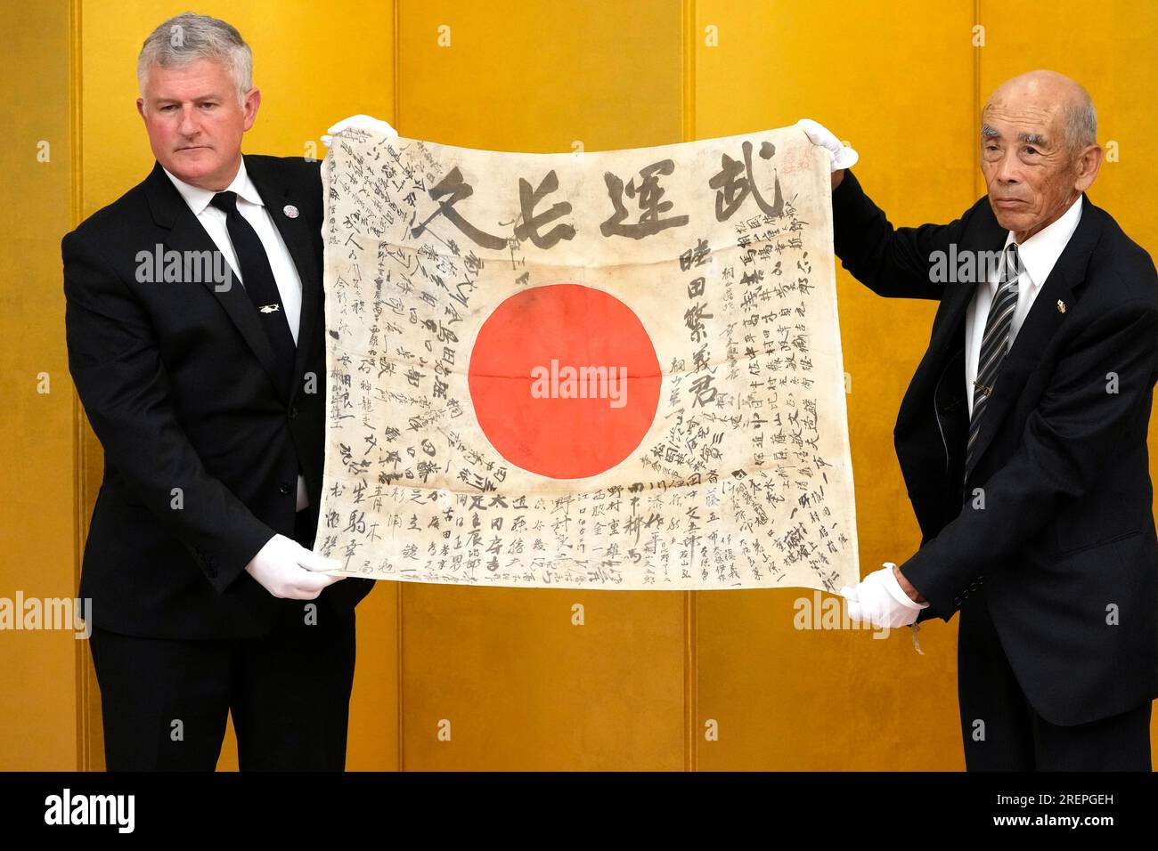 USS Lexington Museum executive director Steve Banta, left, and ...