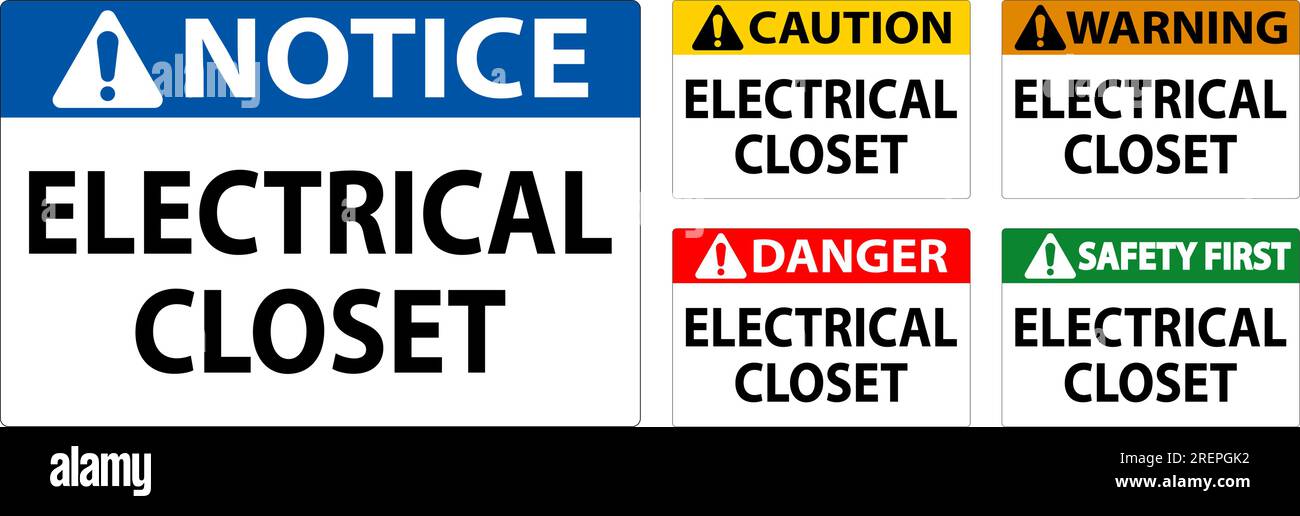 Danger Sign, Electrical Closet Sign Stock Vector Image & Art - Alamy