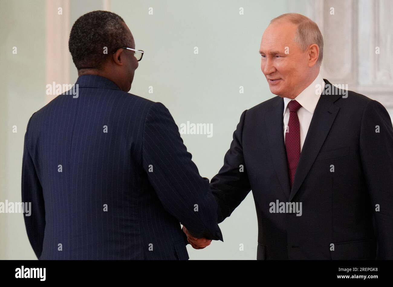 Russian President Vladimir Putin, right, and Guinea-Bissau President ...
