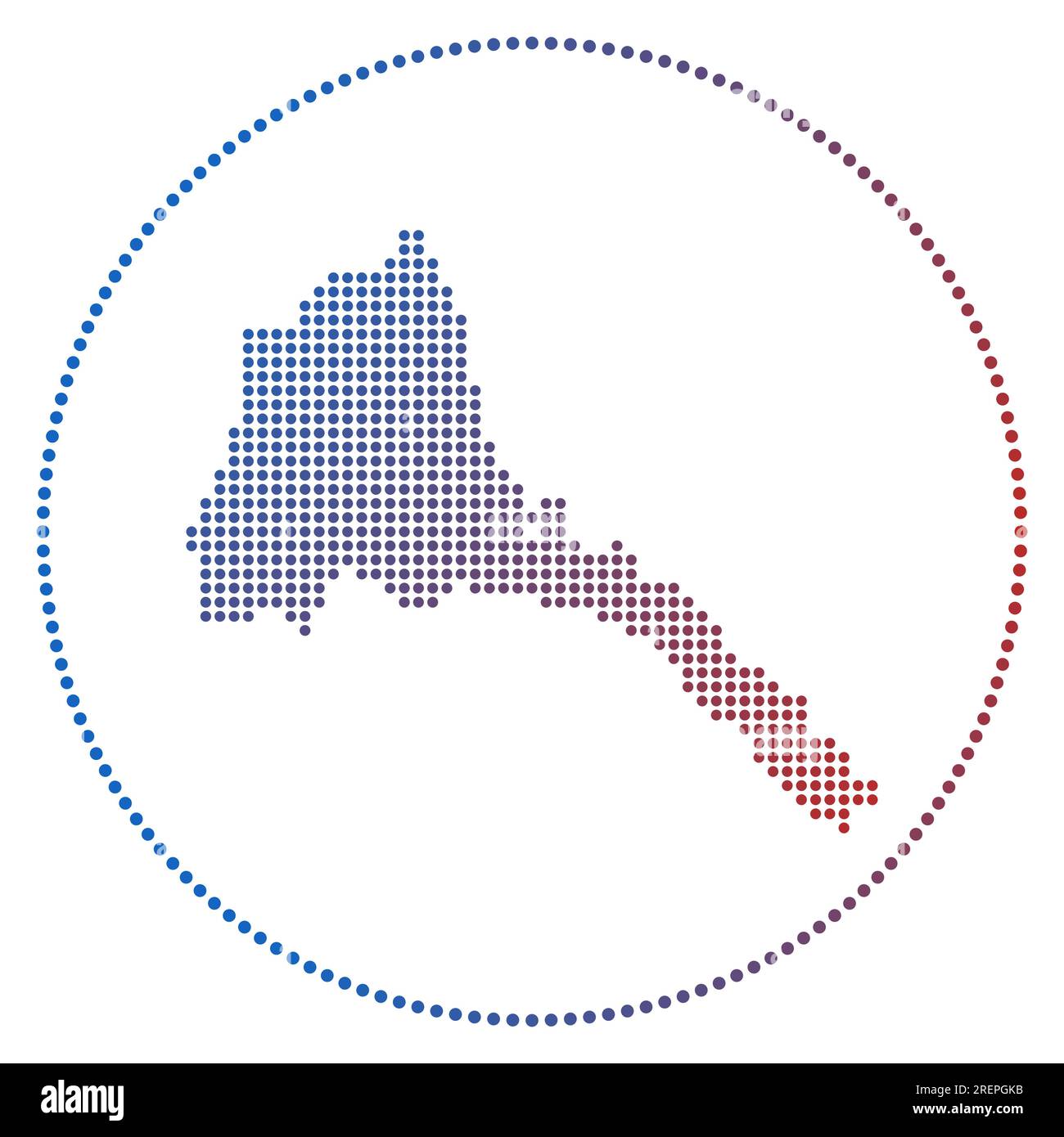 Eritrea digital badge. Dotted style map of Eritrea in circle. Tech icon of the country with ...