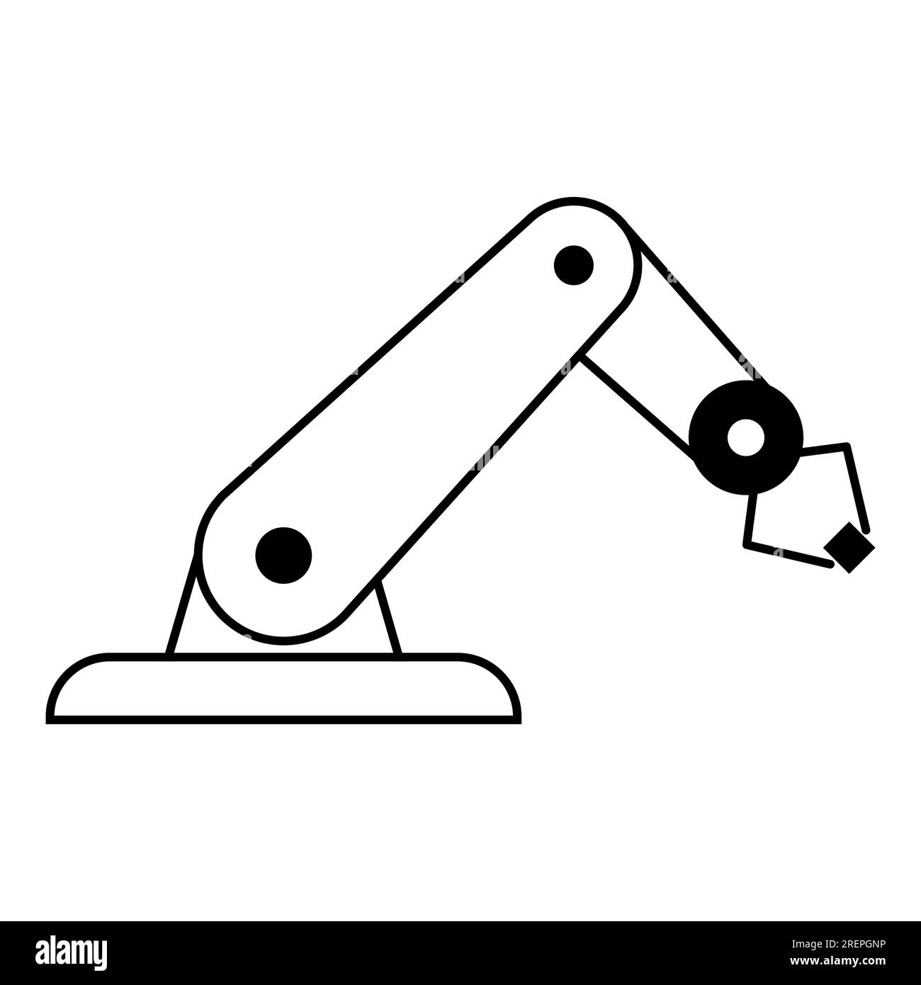 Mechanical robot arm machine icon, technology hydraulic robotic hand, vector illustration Stock ...