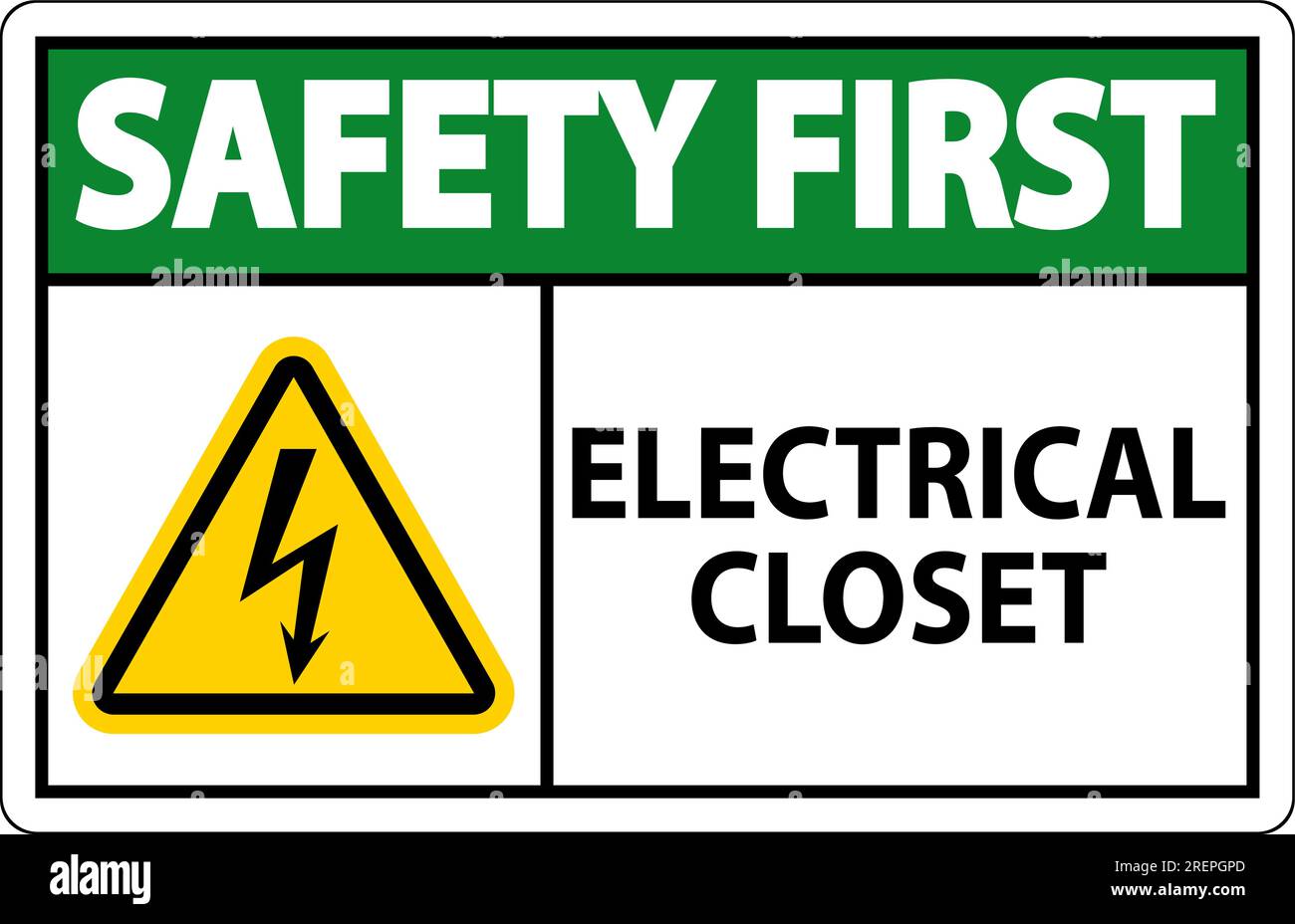 Electrical safety sign safety first Stock Vector Images - Alamy