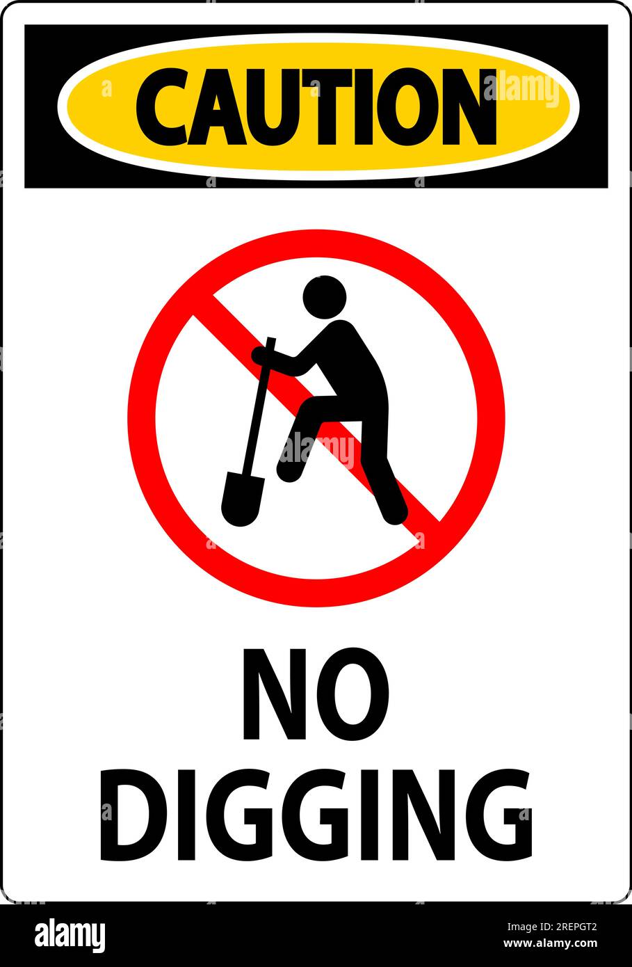 Caution Sign, No Digging Sign Stock Vector Image & Art - Alamy
