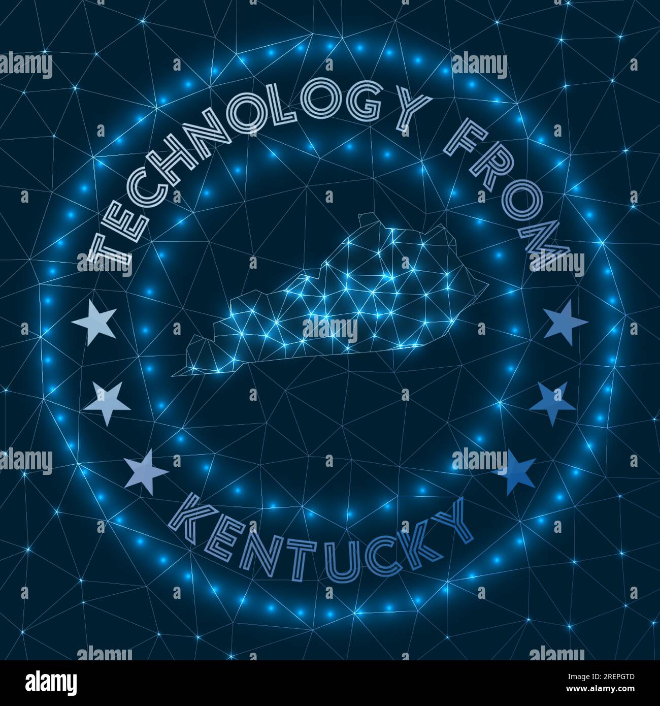 Technology From Kentucky. Futuristic geometric badge of the US state ...