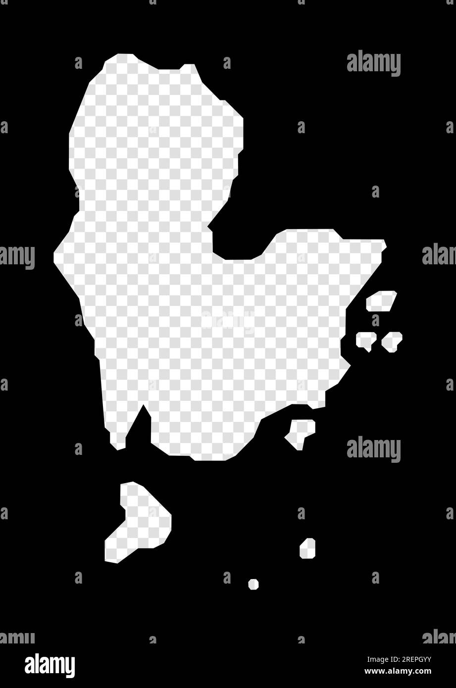 Stencil map of Redang Island. Simple and minimal transparent map of Redang Island. Black ...