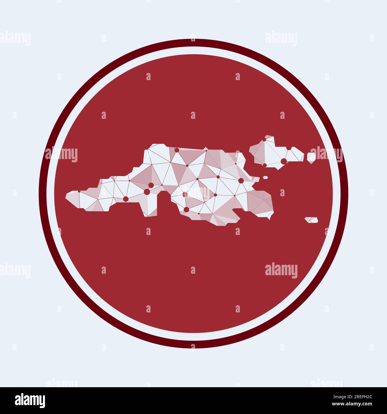 Jost Van Dyke icon. Trendy tech logo of the island. Geometric mesh ...