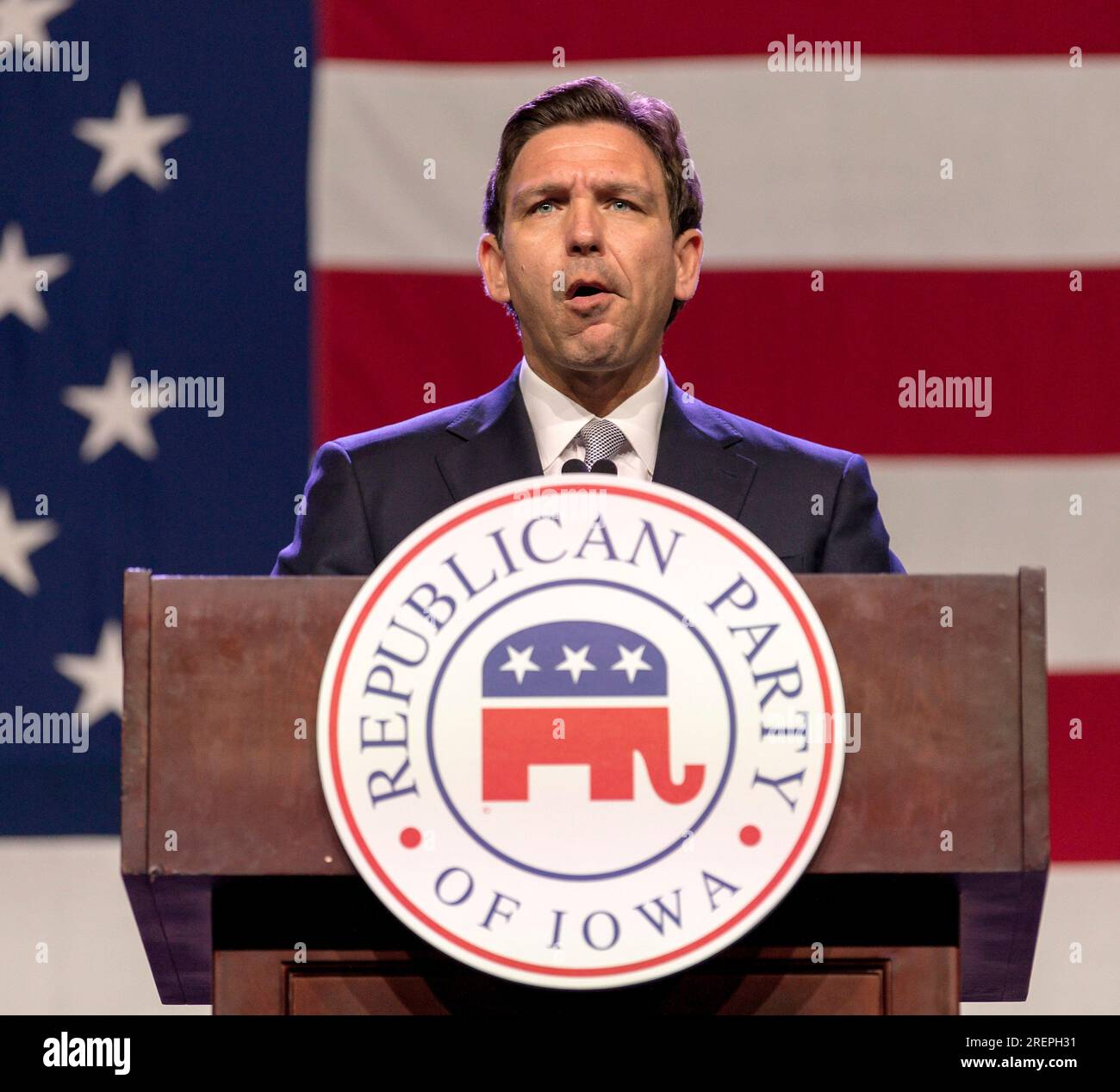 Des Moines, Iowa, USA. 28th July, 2023. Florida Governor RON DESANTIS ...