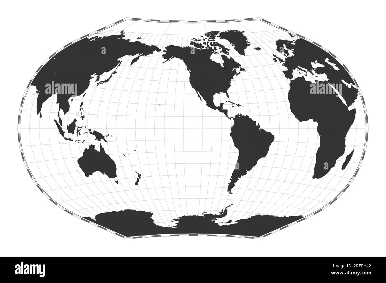 Vector world map. Ginzburg V projection. Plain world geographical map ...