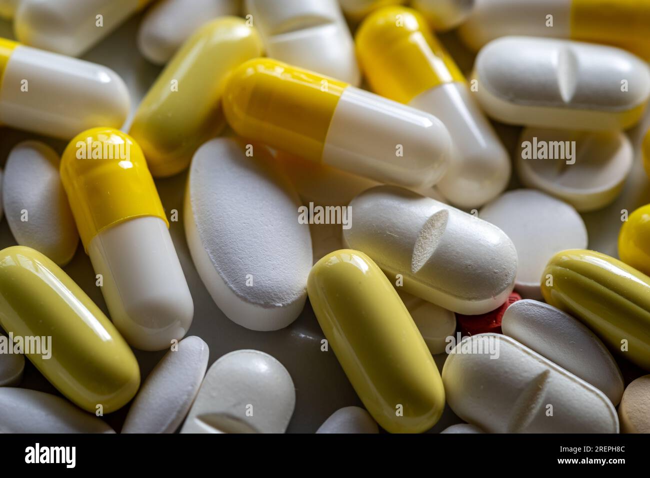 closeup of various medicines as capsules and tablets Stock Photo - Alamy