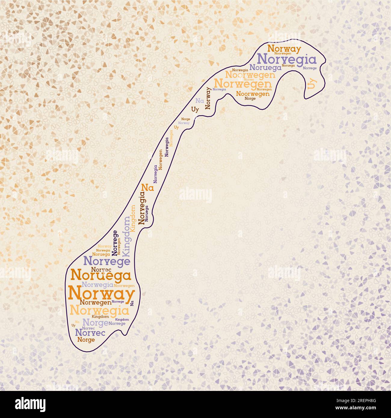 Norway shape with country names word cloud in multiple languages ...