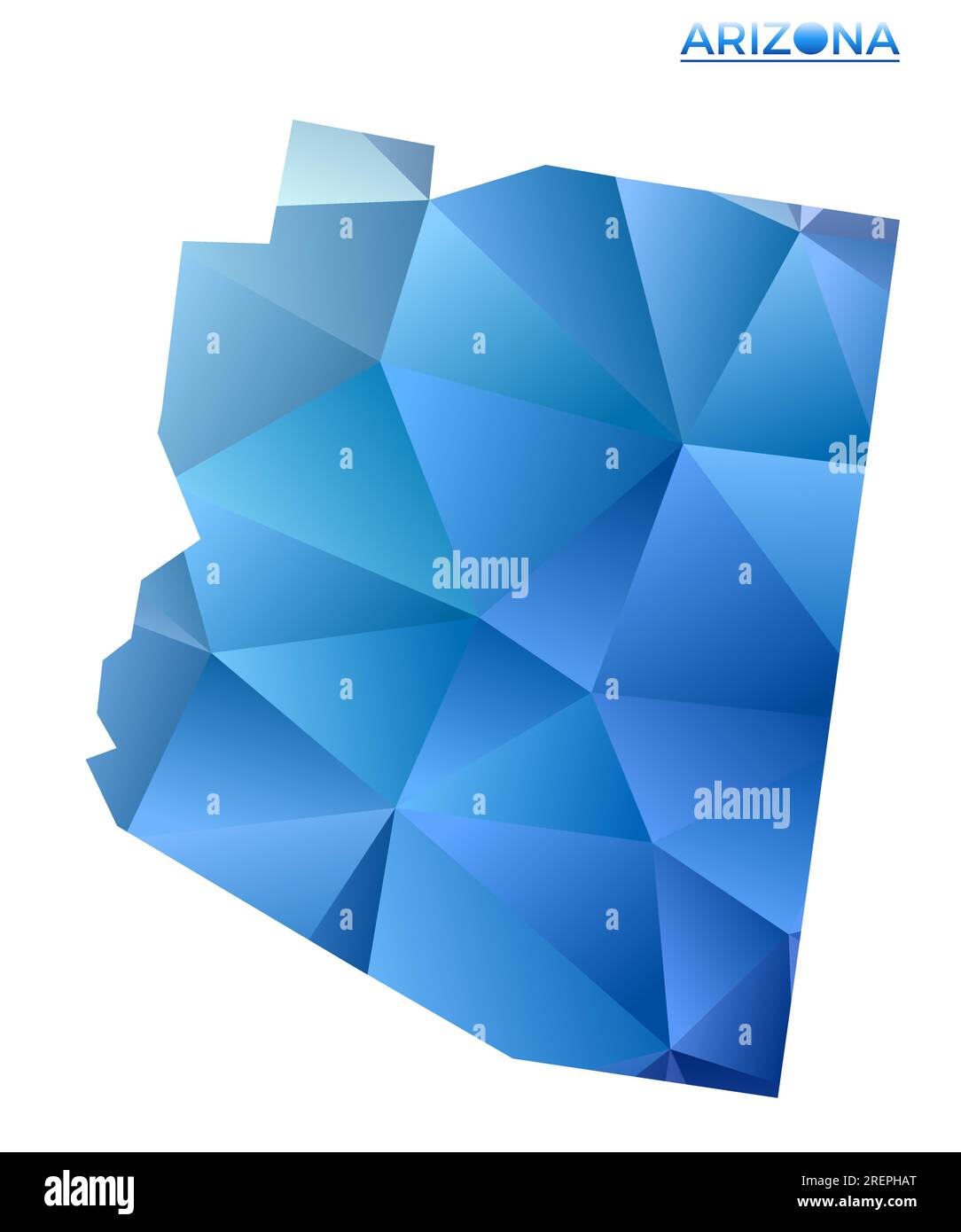 Vector polygonal Arizona map. Vibrant geometric US state in low poly ...