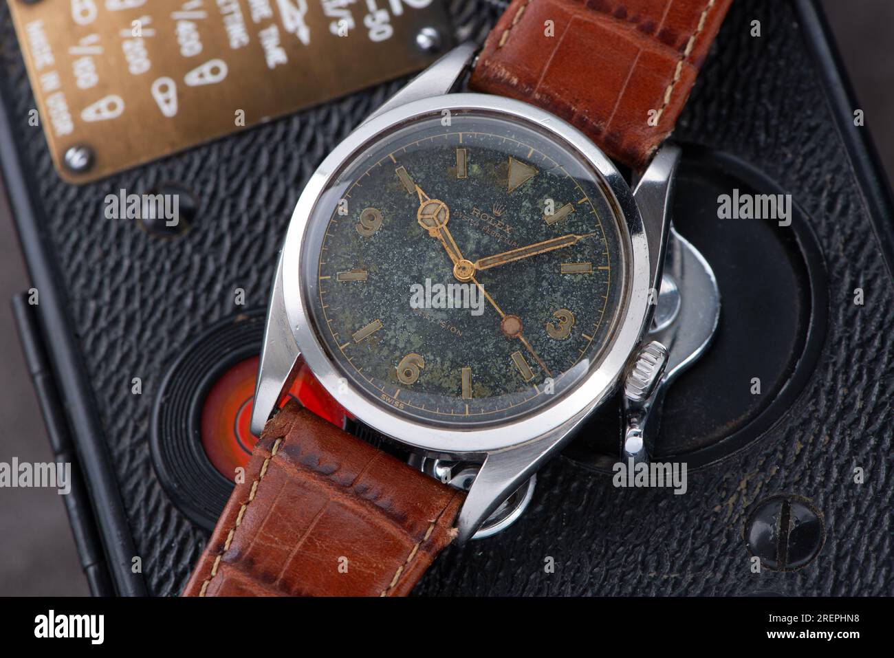 Vintage Rolex Explorer ref 6150 (pre-explorer) with heavy patina on the ...