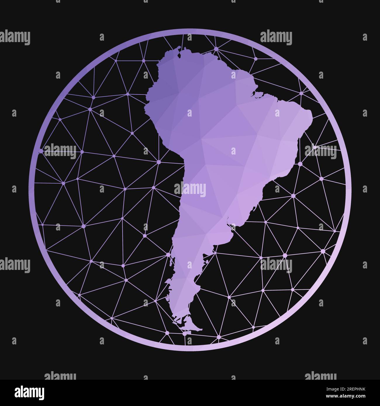 South America icon. Vector polygonal map of the continent. South ...