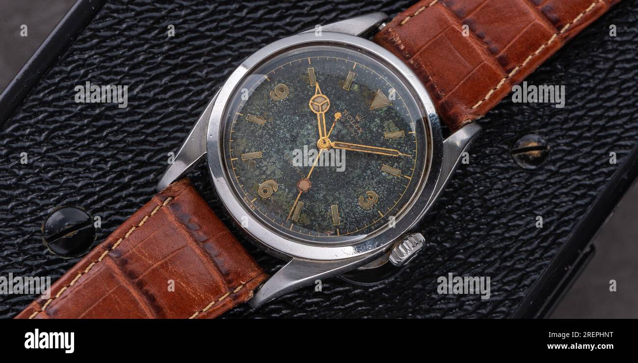 Vintage Rolex Explorer ref 6150 (pre-explorer) with heavy patina on the ...