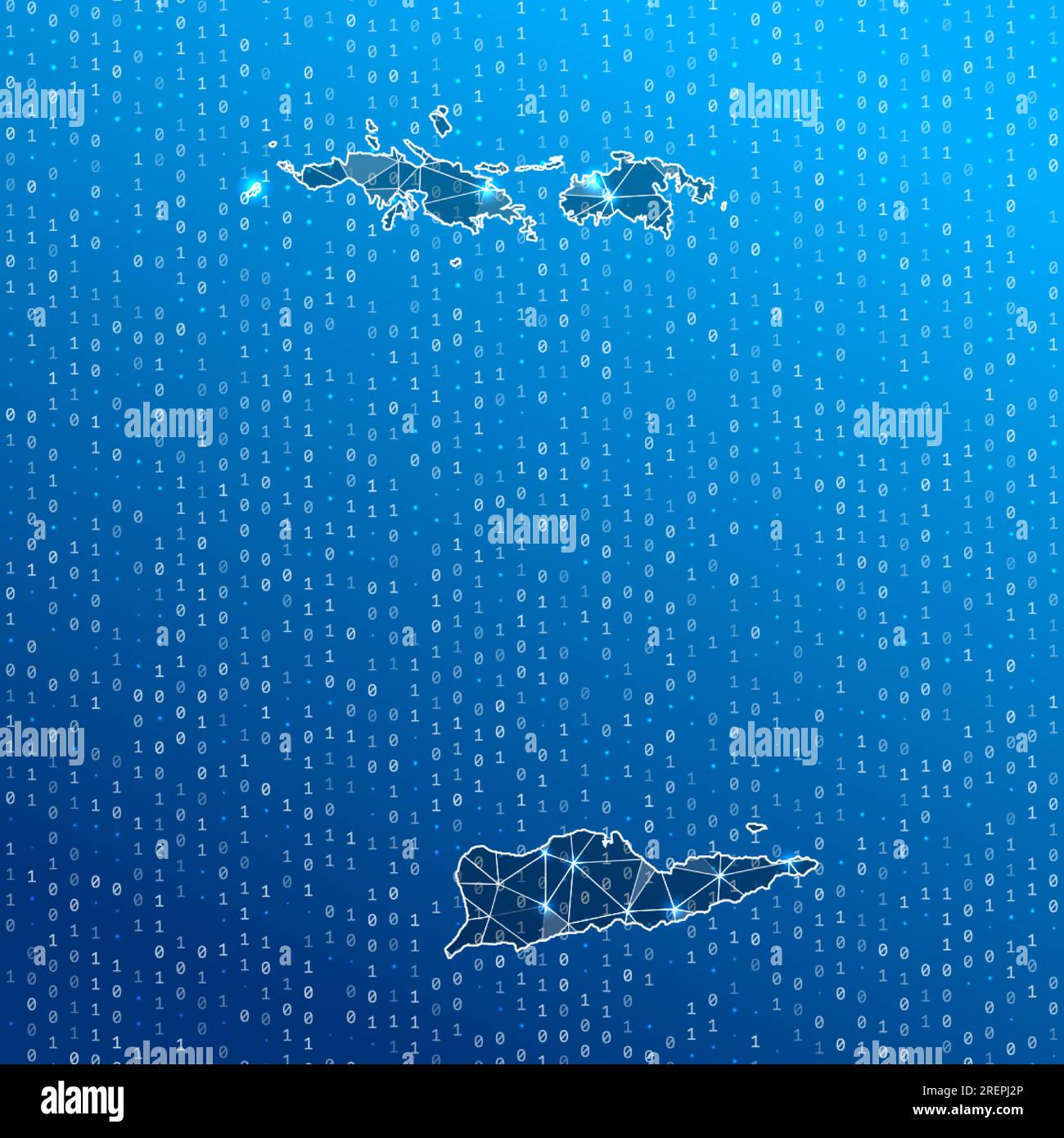 Network map of Virgin Islands. Island digital connections map ...