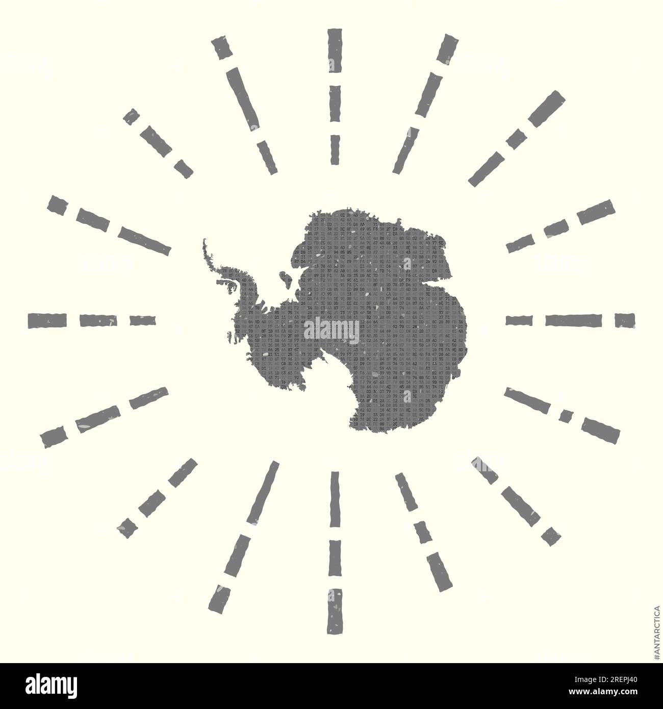 Antarctica Logo. Grunge sunburst poster with map of the continent ...