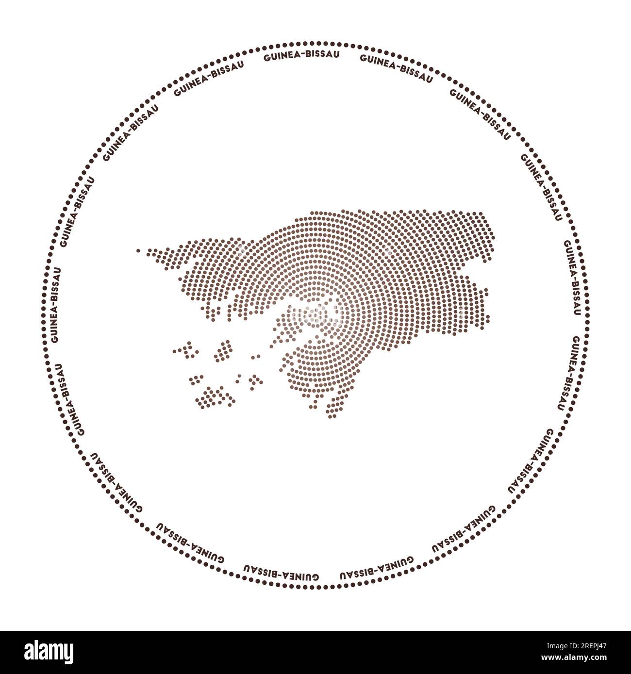 Guinea-Bissau round logo. Digital style shape of Guinea-Bissau in ...
