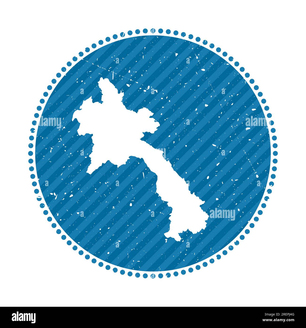 Laos striped retro travel sticker. Badge with map of country, vector ...