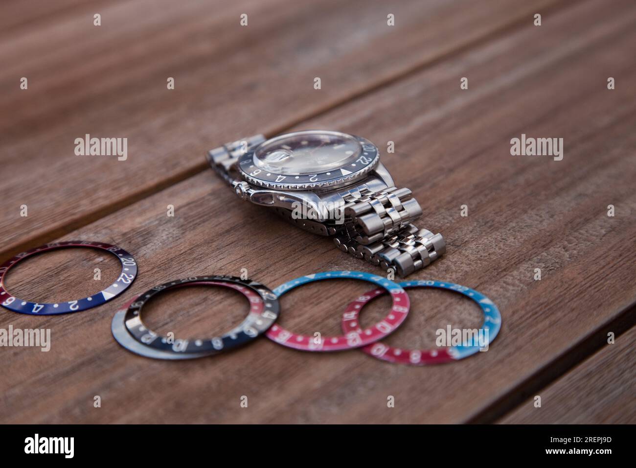 Vintage Rolex GMT-Master 1675 with various bezels Stock Photo - Alamy