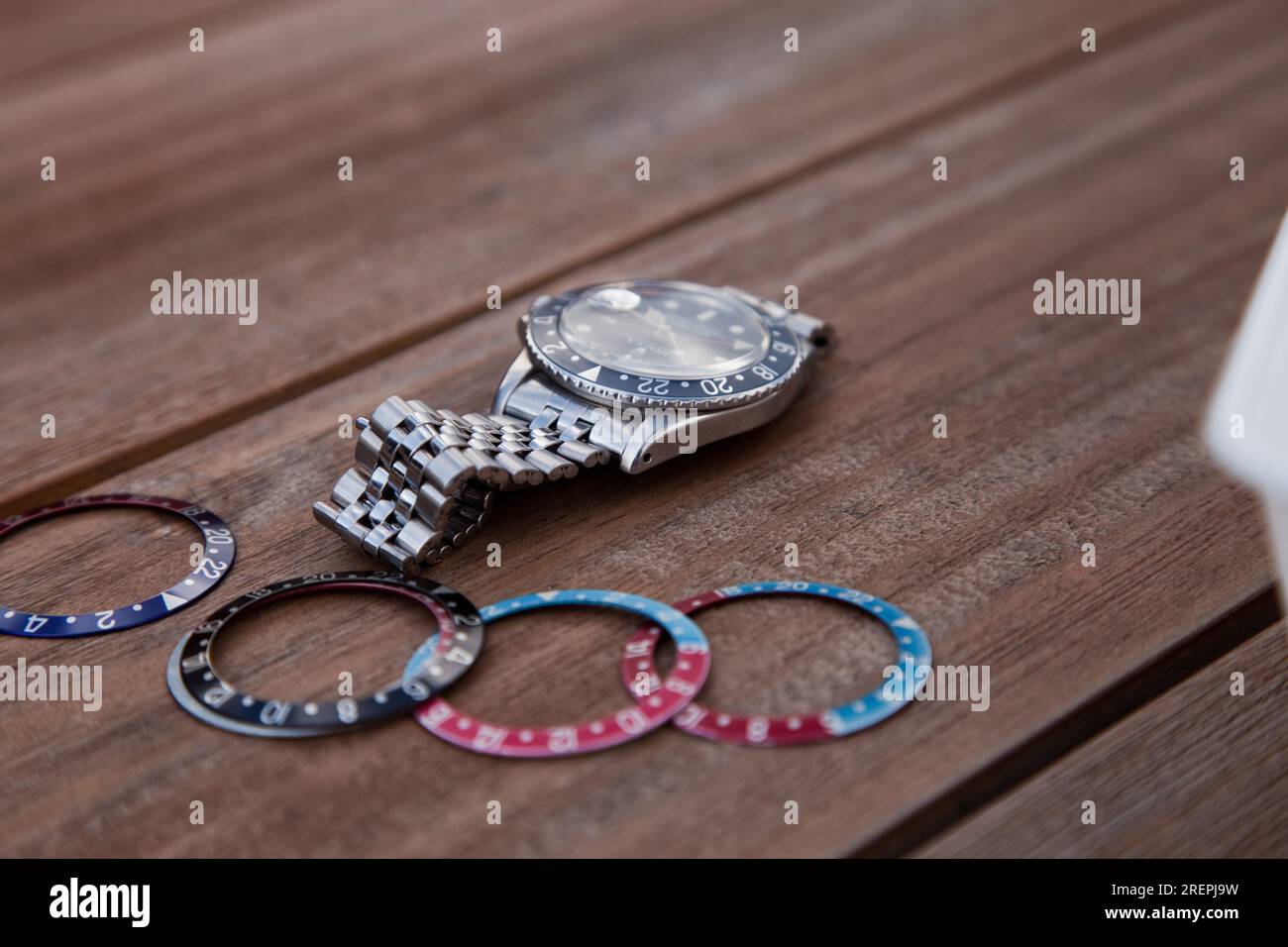Vintage Rolex GMT-Master 1675 with various bezels Stock Photo - Alamy