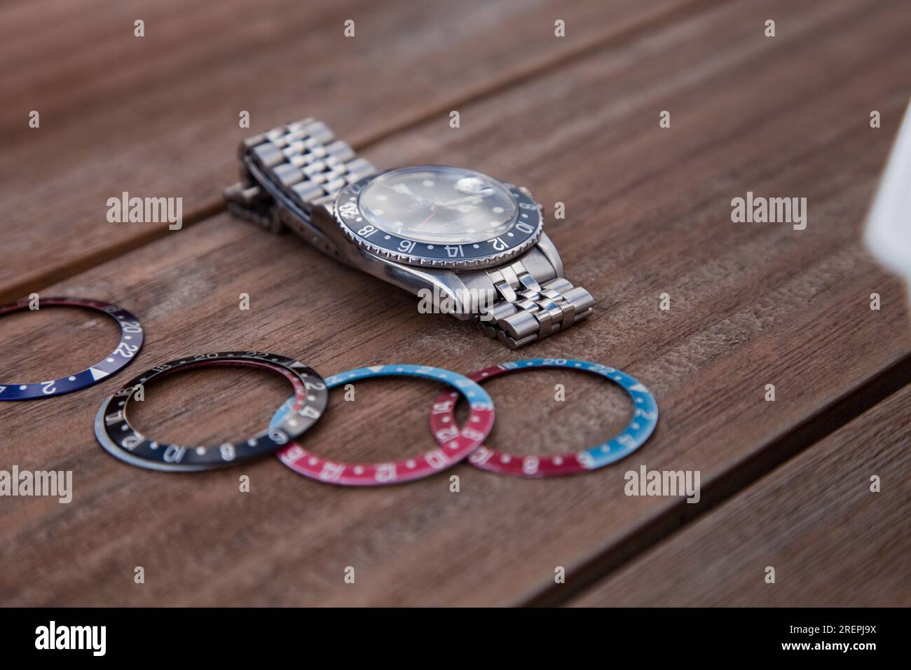 Vintage Rolex GMT-Master 1675 with various bezels Stock Photo - Alamy