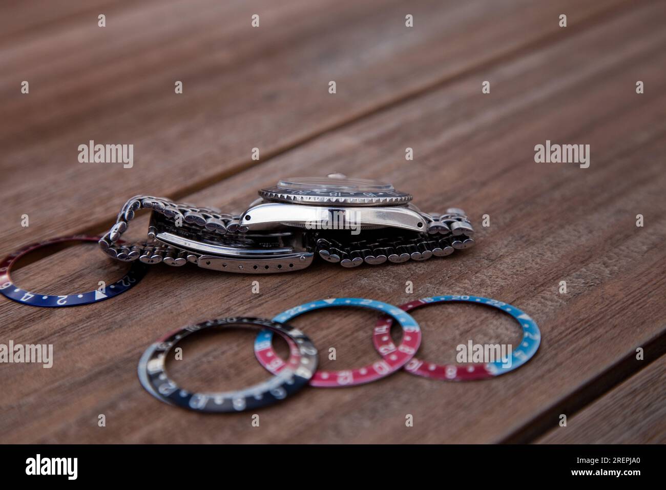 Vintage Rolex GMT-Master 1675 with various bezels Stock Photo - Alamy