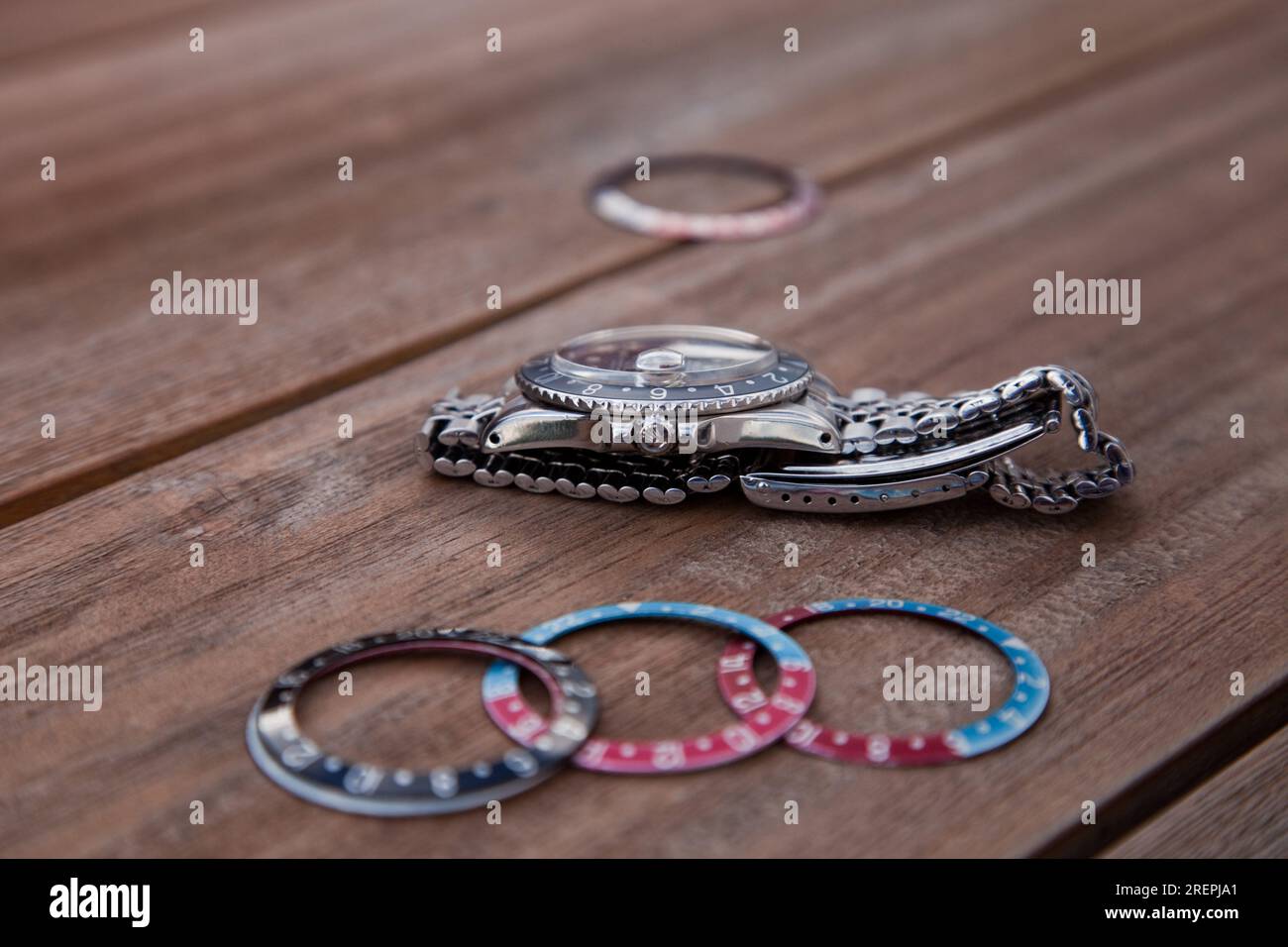 Vintage Rolex GMT-Master 1675 with various bezels Stock Photo - Alamy