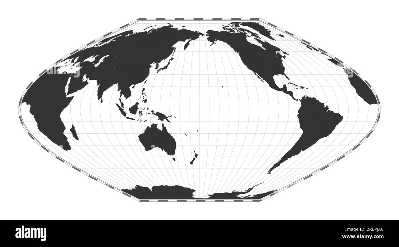 Vector world map. McBryde-Thomas flat-polar sinusoidal equal-area ...
