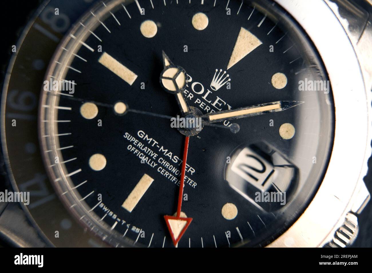 Vintage Rolex GMT-Master 1675 with a rare All-Red 24-hour hand Stock ...