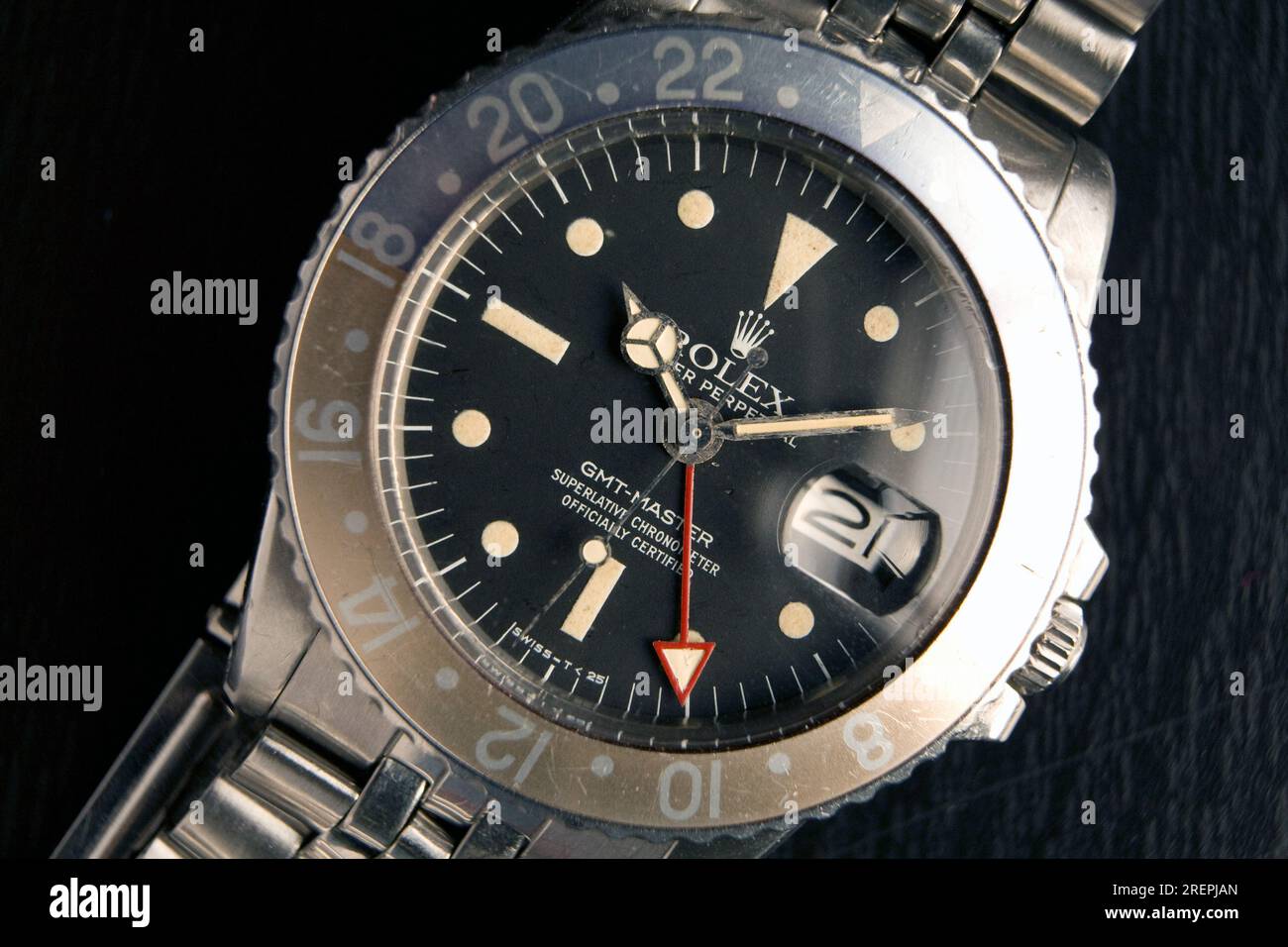 Vintage Rolex GMT-Master 1675 with a rare All-Red 24-hour hand Stock ...