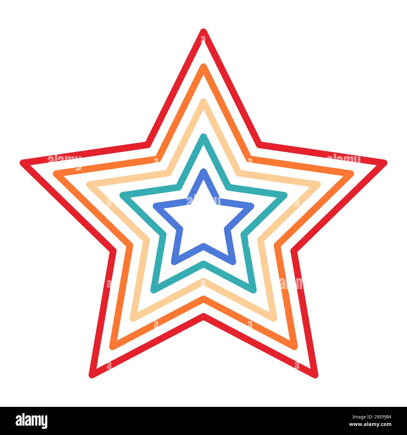 Colorful rating star in retro style on a white background. Feedback ...