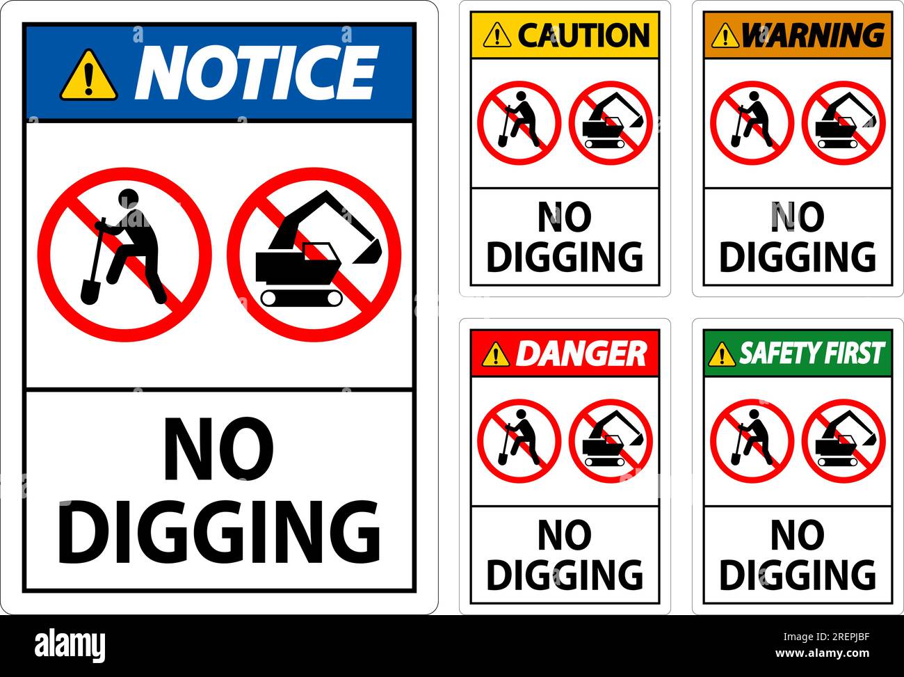 Notice Sign, No Digging Sign Stock Vector Image & Art - Alamy
