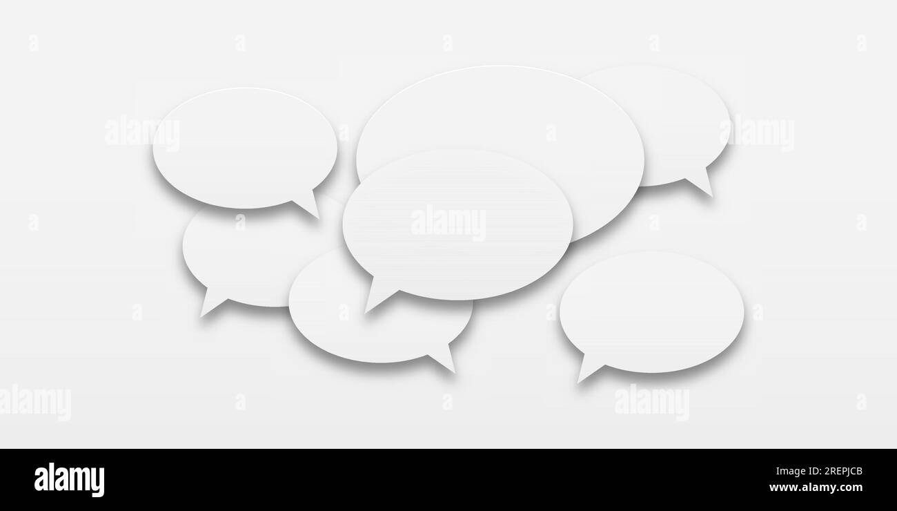 Set of speech bubbles icons. Vector illustration of white speech ...