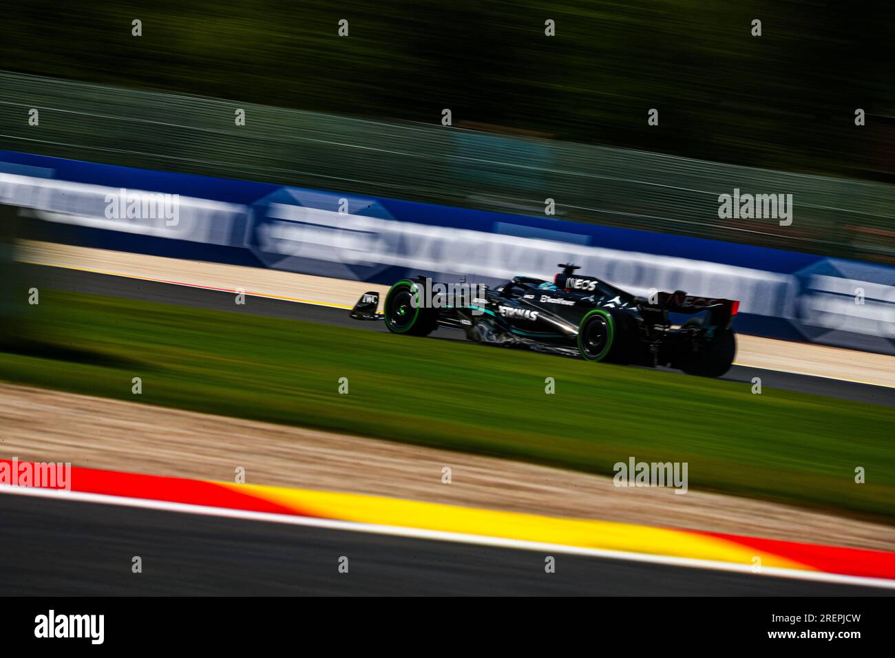 #63 George Russell, (GRB) AMG Mercedes Ineos during the Belgian GP, Spa ...