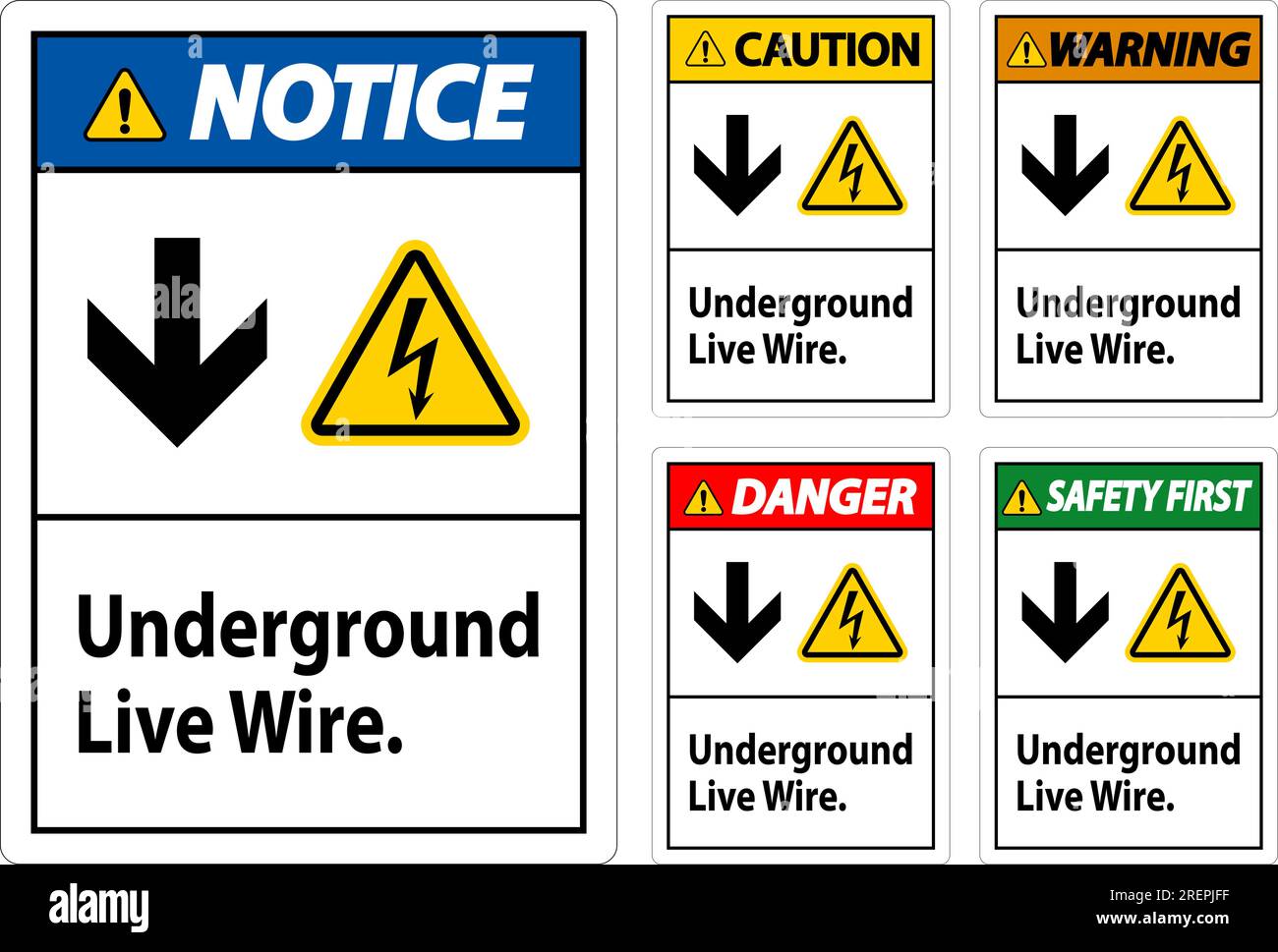Danger Sign, Underground Live Wire Stock Vector Image & Art - Alamy