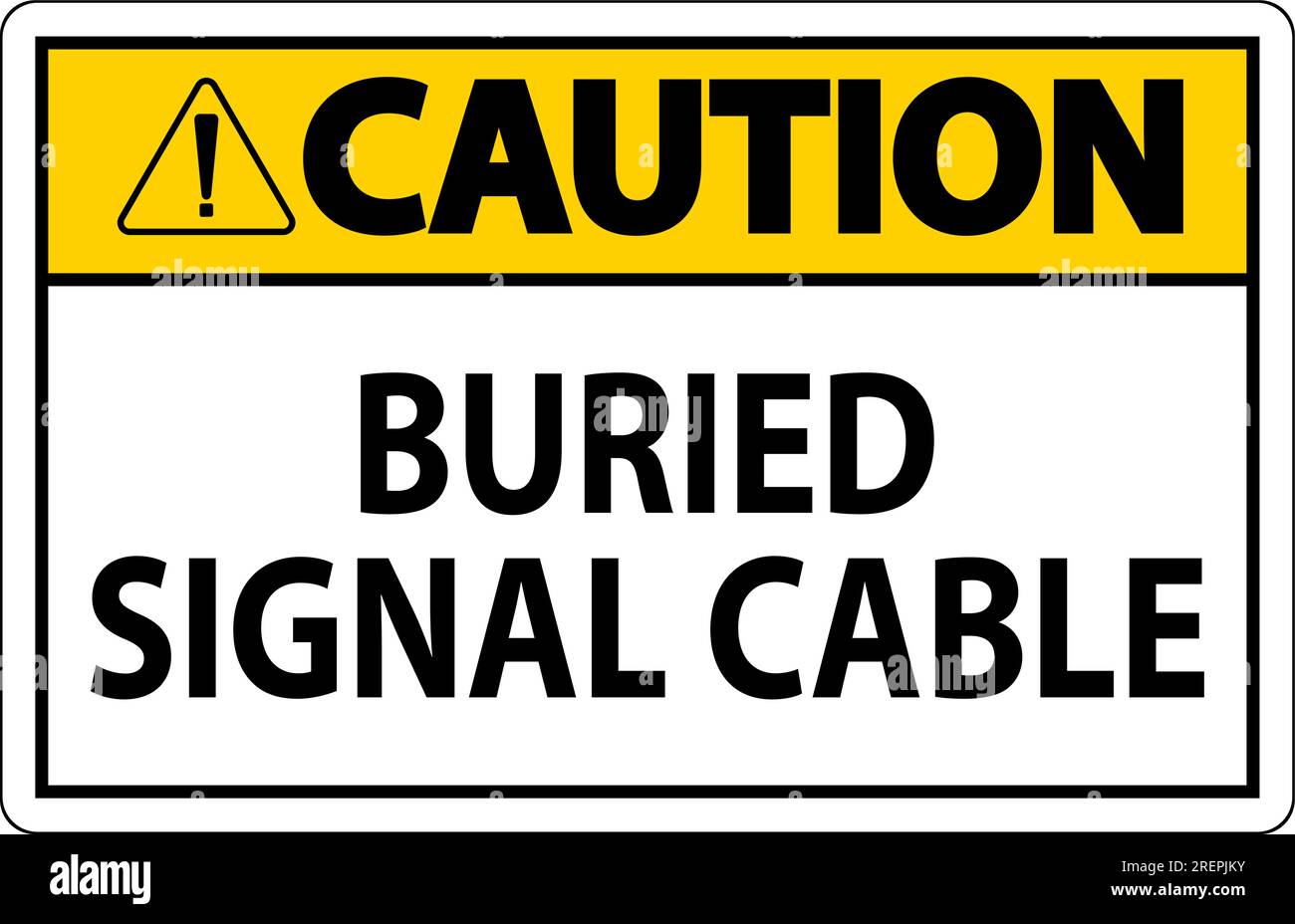 Caution Sign, Buried Signal Cable Sign Stock Vector Image & Art - Alamy