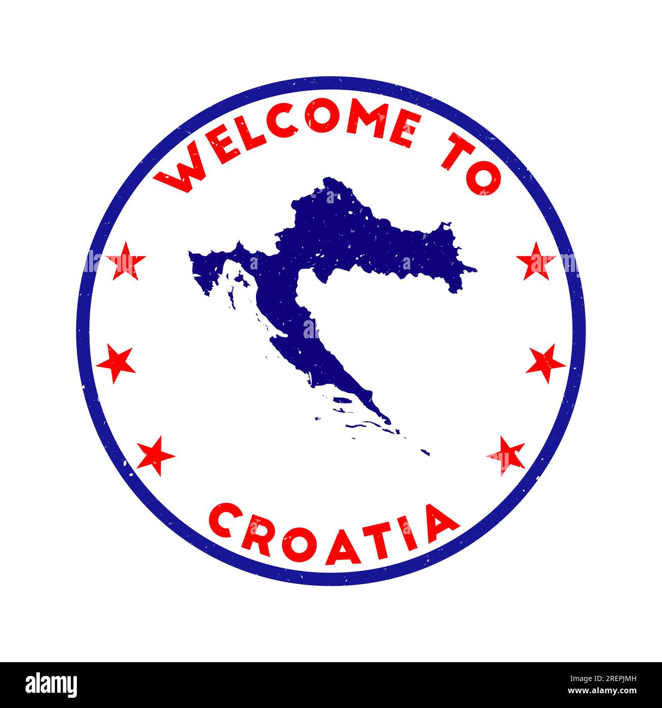 Map of croatia with flag vector illustration hi-res stock photography ...