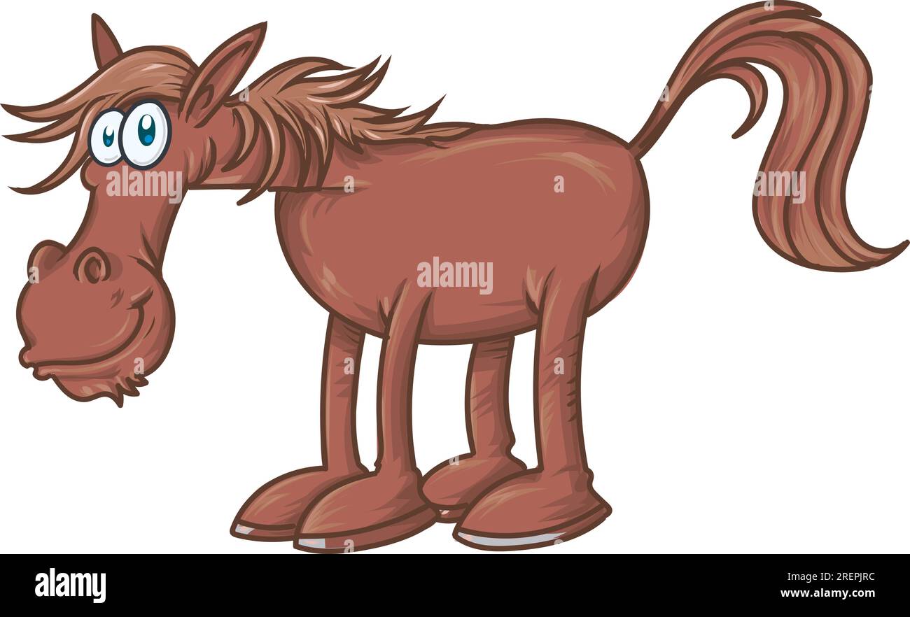 Vector illustration of Brown horse cartoon Stock Vector Image & Art - Alamy