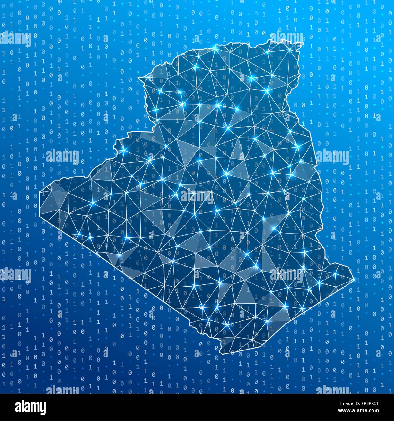 Network map of Algeria. Country digital connections map. Technology, internet, network ...