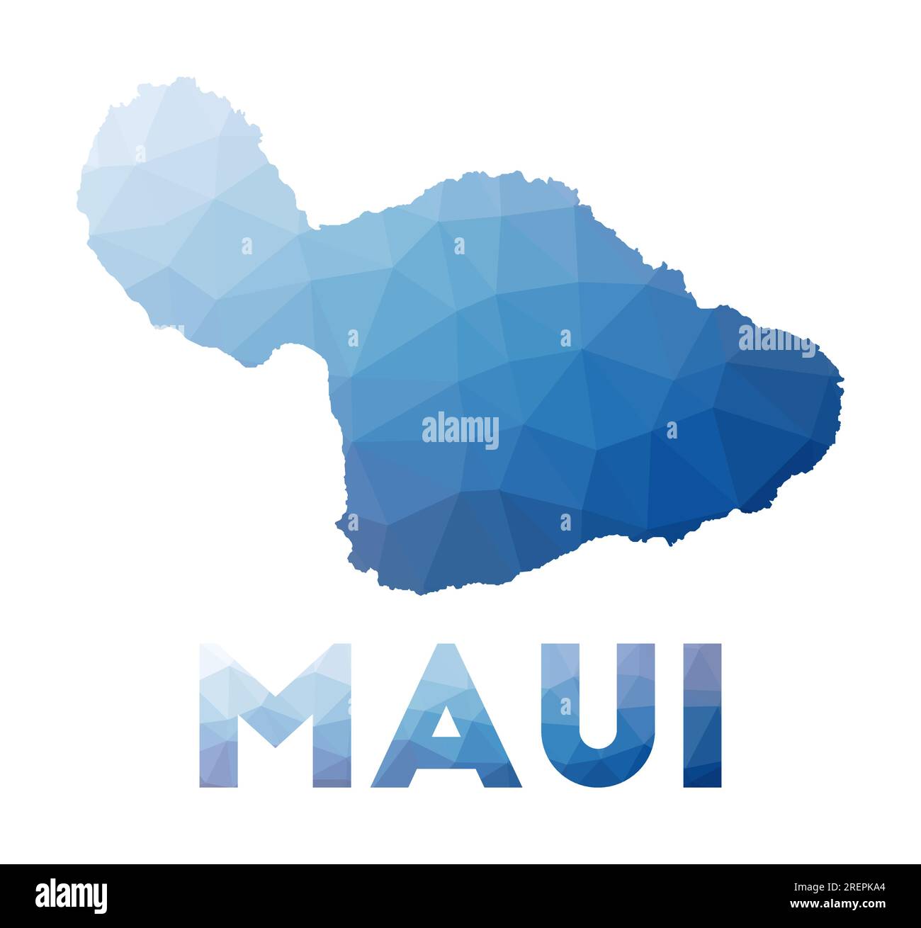 Low poly map of Maui. Geometric illustration of the island. Maui ...