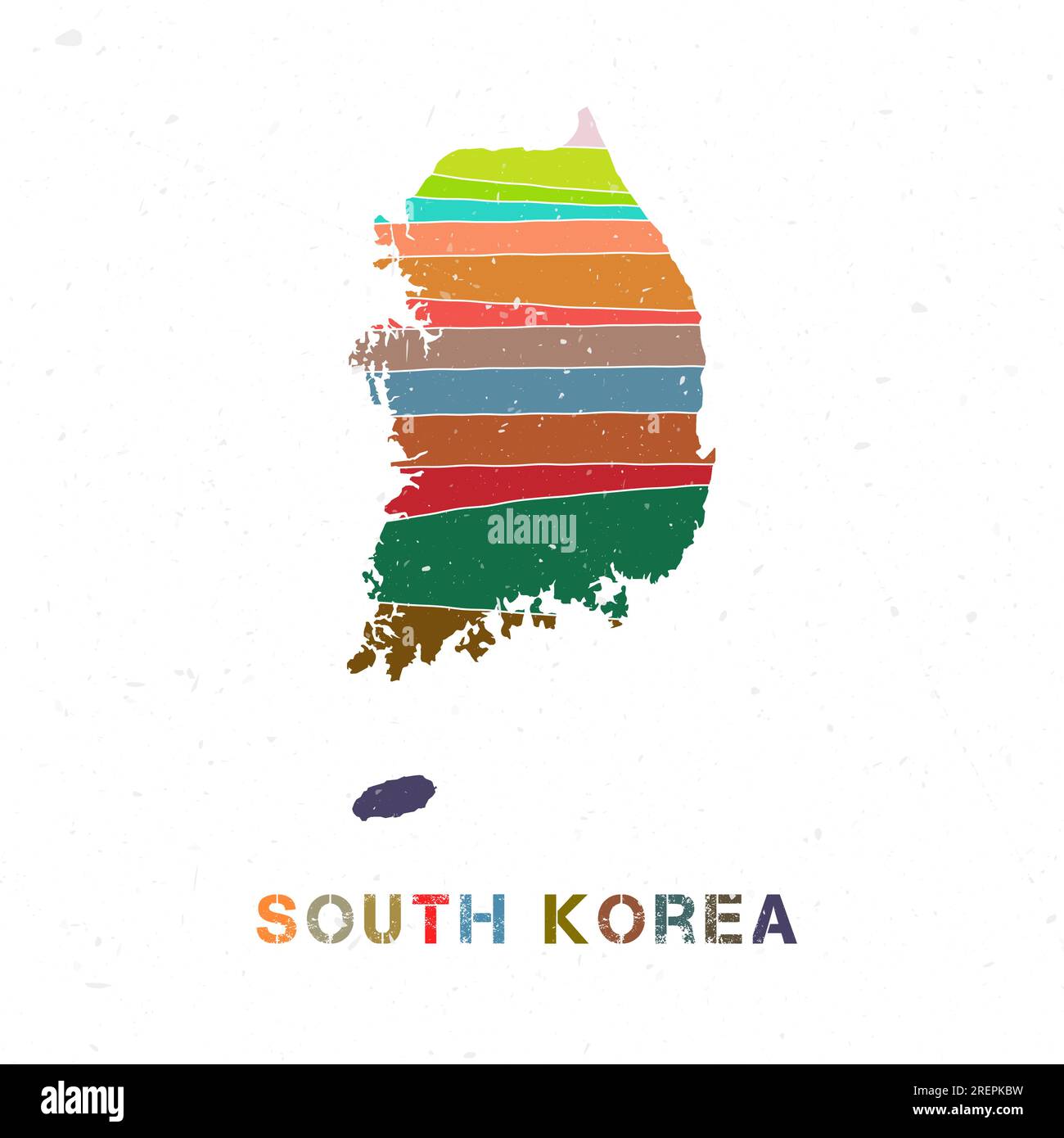 South Korea map design. Shape of the country with beautiful geometric ...