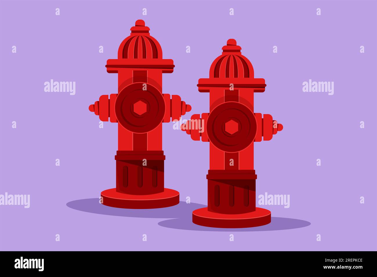 Graphic flat design drawing stylized red fire hydrant. Tool used by ...